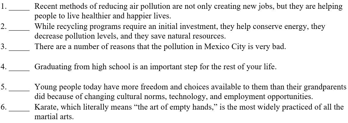 Thesis and Topic Sentences - English Excel Tutoring